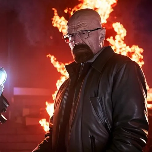 Rick Grimes with a magnum revolver fighting Doomslay...