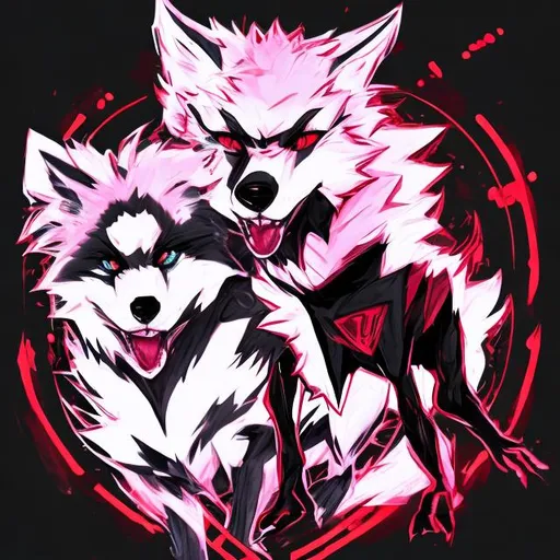 Hyper wolf red and black epic profile picture fanart... | OpenArt