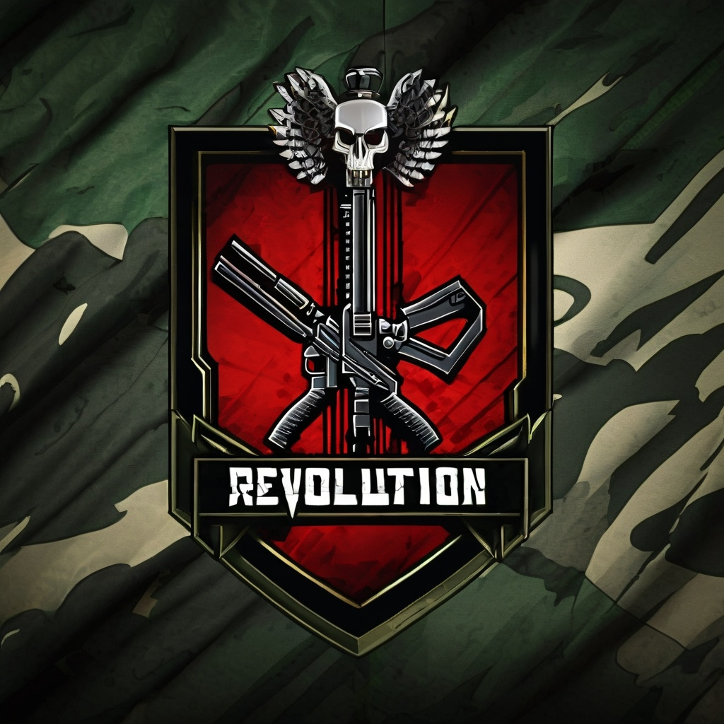 military clan banner with the name REVOLUTION