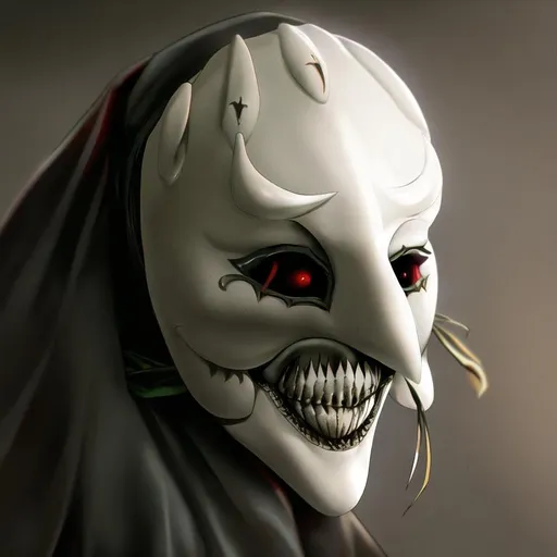 Jester mask, grimdark, creepy, scary, porceline | OpenArt