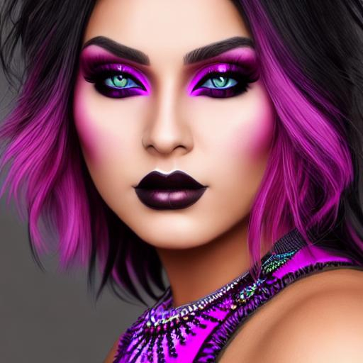 glamor portrait, tan-skinned goth native american la... | OpenArt