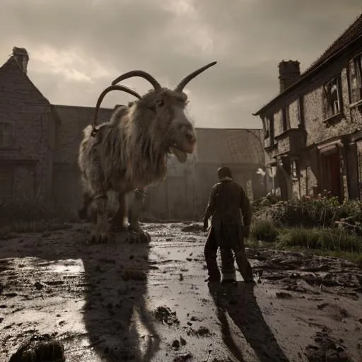 horror, moody, still from film, daytime, muddy villa... | OpenArt