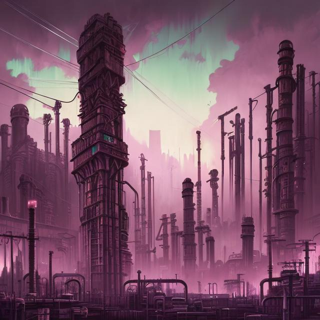 fantasy art style, painting, brutalist architecture,...