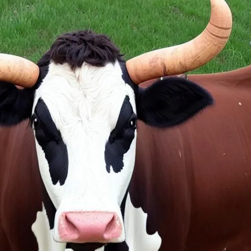 Strawberry cow as a human girl with cow ears and a c... | OpenArt