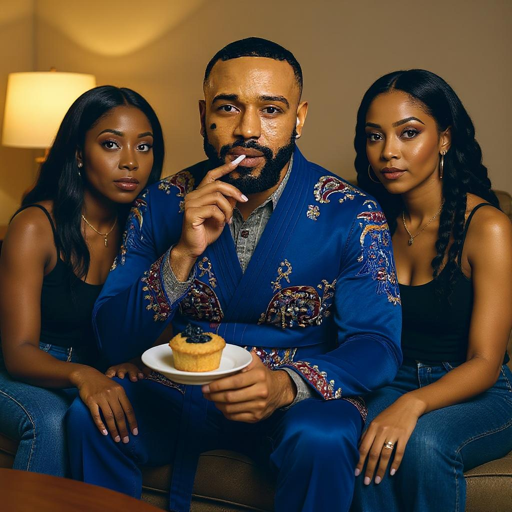 There are two black female rappers sitting beside th...