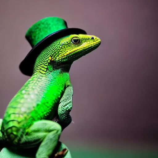 Lizard wearing a top hat | OpenArt