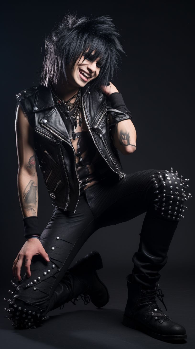 highly realistic band shoot, adorable emo boy with b... | OpenArt