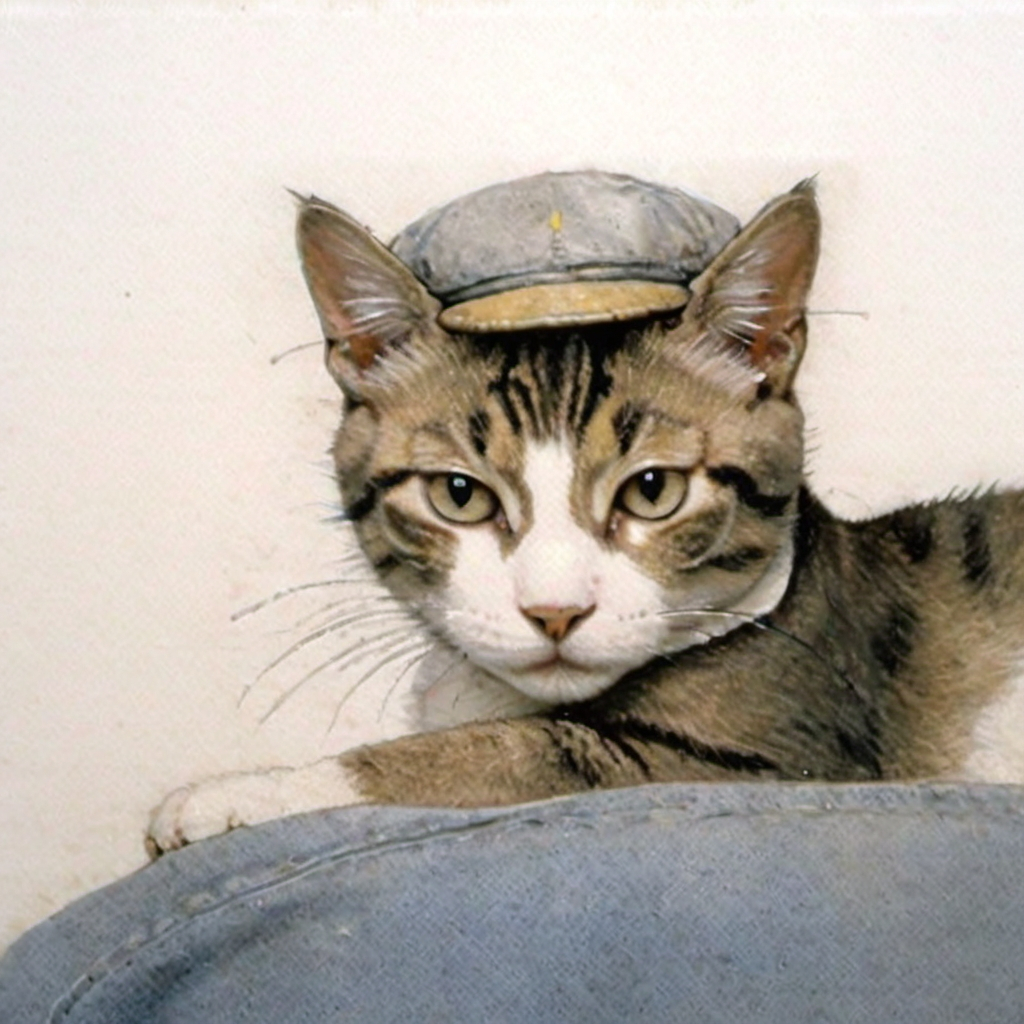 Cat wearing a swedish tanker cap