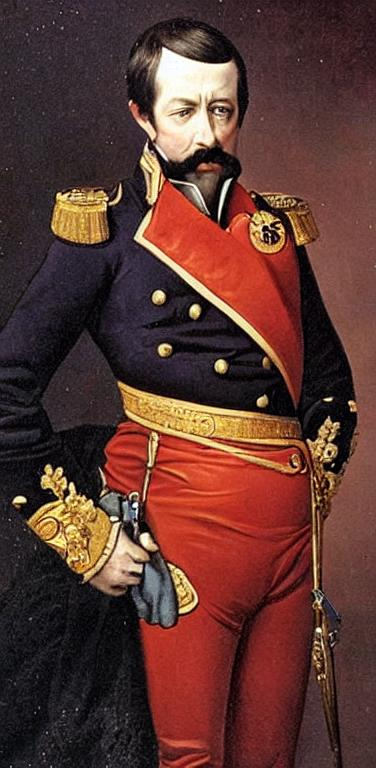 Napoleon III a highly detailed realistic painting hi...
