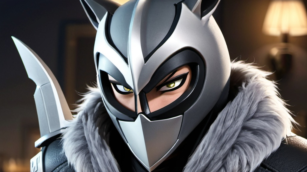 Cartoon villain, mask, furry.