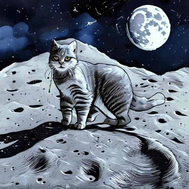 Cat on the moon