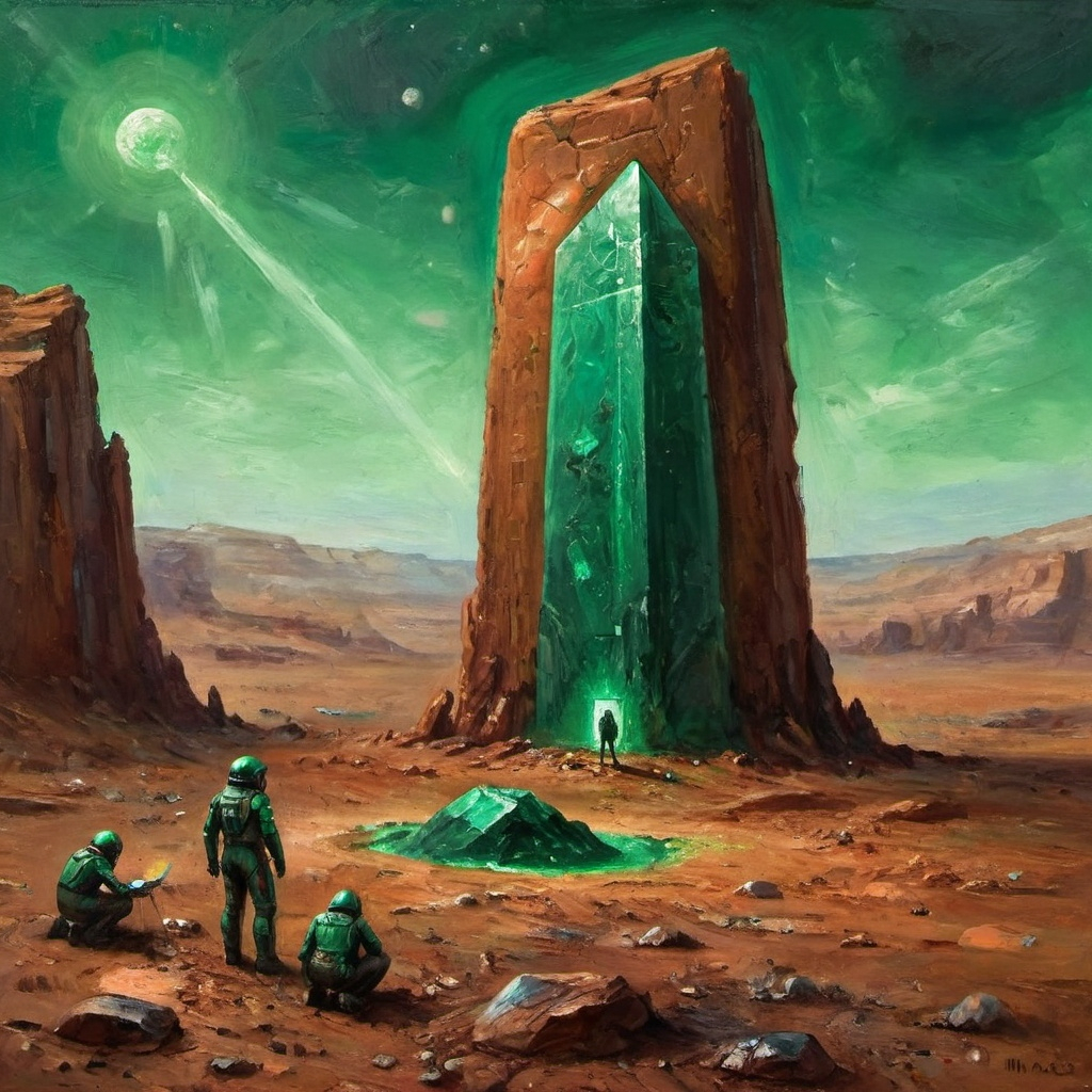 emerald monolith on mars being discovered