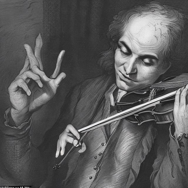 after dreaming of the Devil playing the violin. Tart...