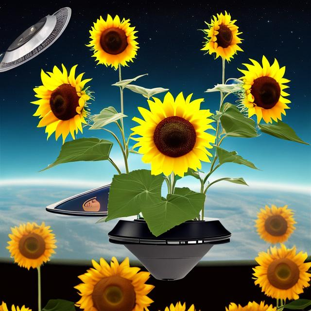 Sunflowers on a spaceship headed to the moon
