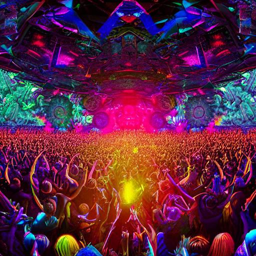 Photorealistic edm concert on acid. Hyperdetailed ph... | OpenArt