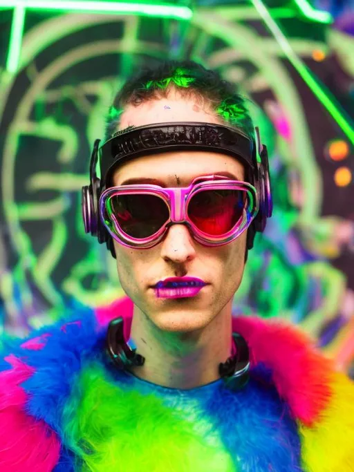 Realistic futuristic 90s acid house raver alien teen... | OpenArt