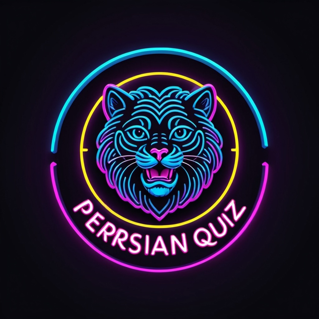 neon logo " Persian quiz