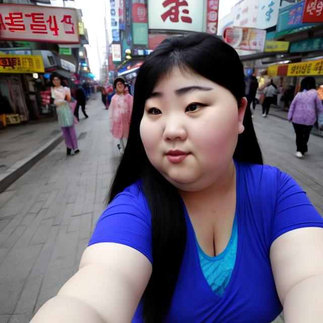 fat korea woman selfie