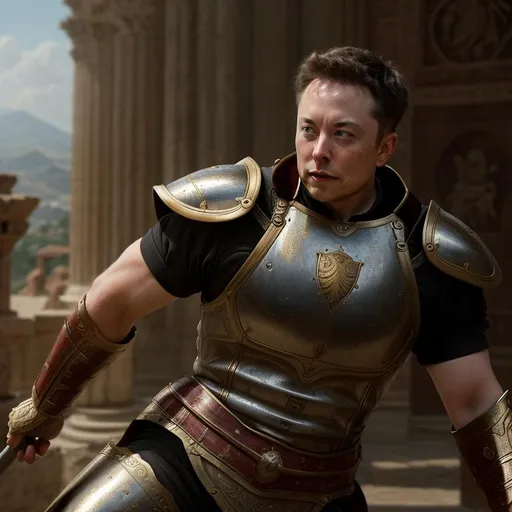 A beautiful detailed painting of Elon Musk as a Roma... | OpenArt