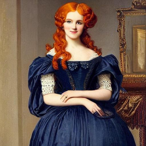 Victorian portrait of a profoundly beautiful redhead... | OpenArt