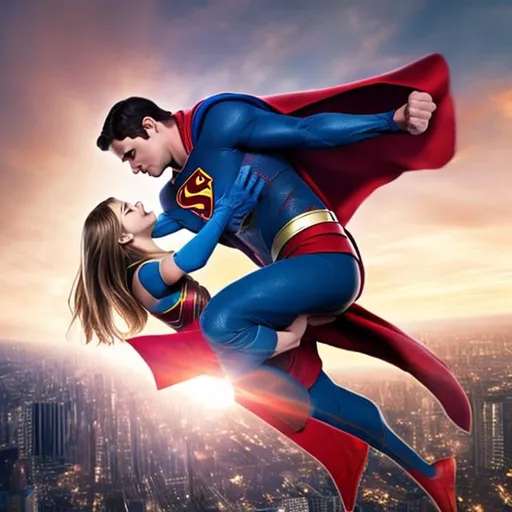 supergirl kissing green arrow, melissa benoist, step... | OpenArt