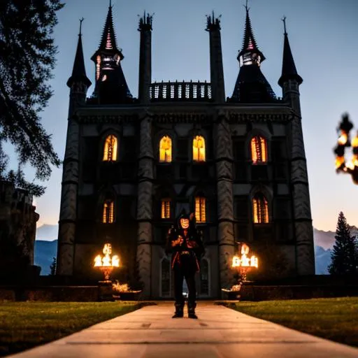 Evil Male Vampire)!!!, sitting on a throne, in a...