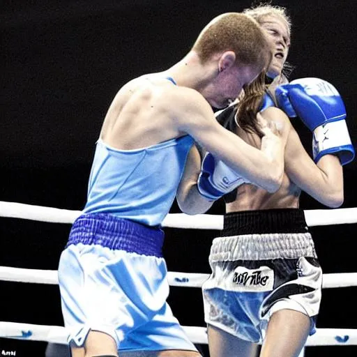 Weird Al Yankovic in a boxing ring with Madonna
