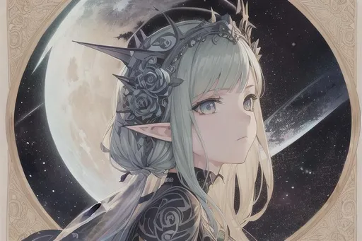 art by tim burton)))), 1girl, solo, [elf:solaris... | OpenArt