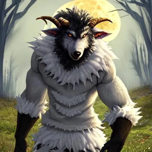 werewolf with a sheep costume | OpenArt