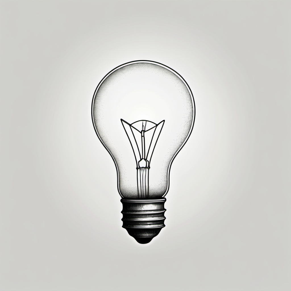 light blub new idea minimal drawing artwork