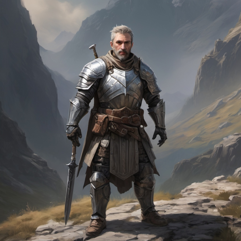 Male heavy-set mature holy-knight with short-cut hai...