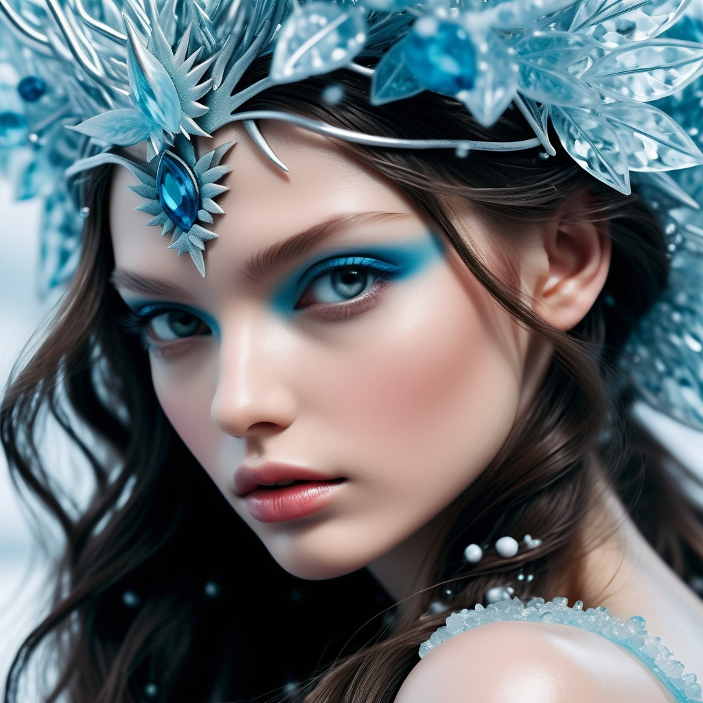 ruslana korshunova as a ice nymph close up port...
