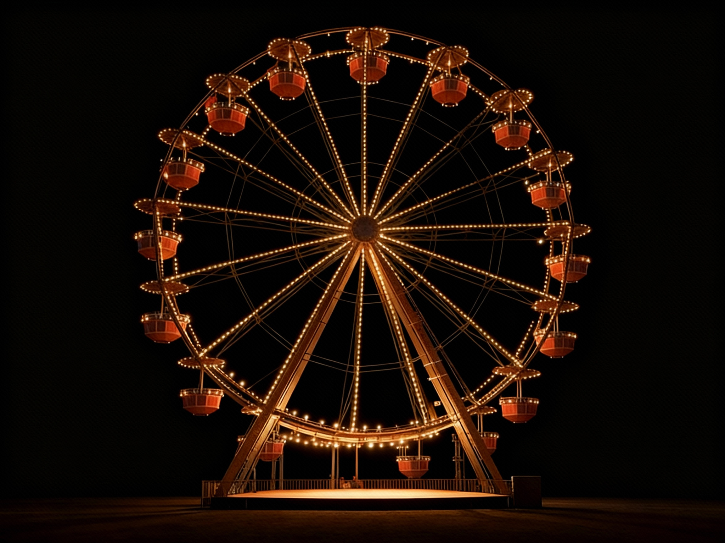 give just the full ferris wheel with exact frontal a...
