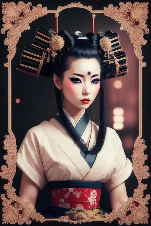 a portrait of a woman symmetrical full body,, geish... | OpenArt