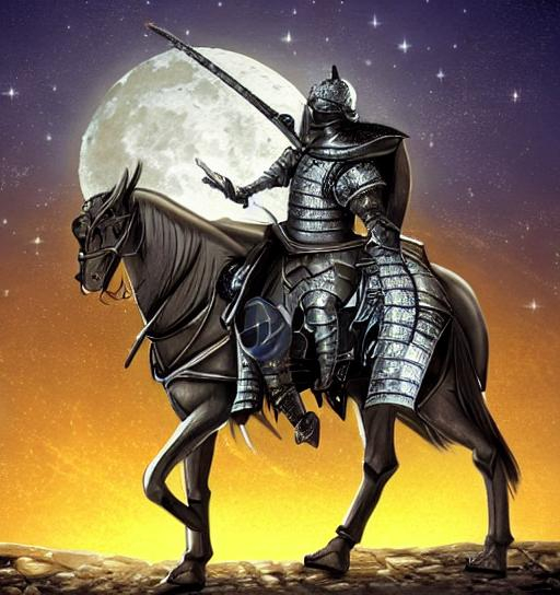 Europe, Mediaeval knight, moon light ,Big knight | OpenArt
