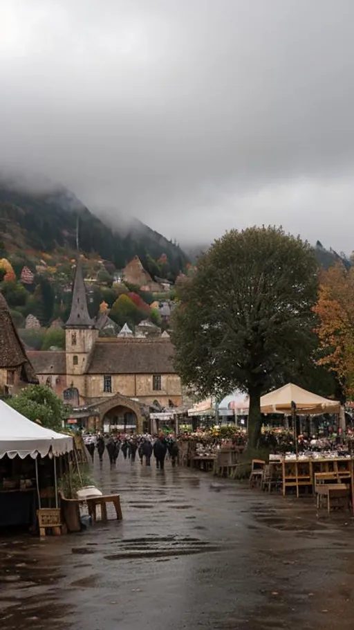 scenic professional photograph of a small medieval m... | OpenArt