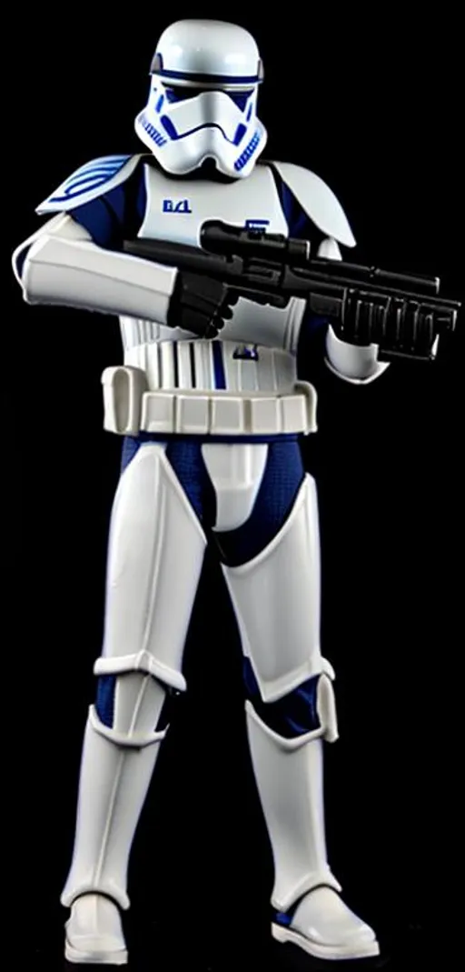 star wars blue 501st clone trooper standing aiming r...