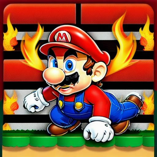 flaming mario | OpenArt