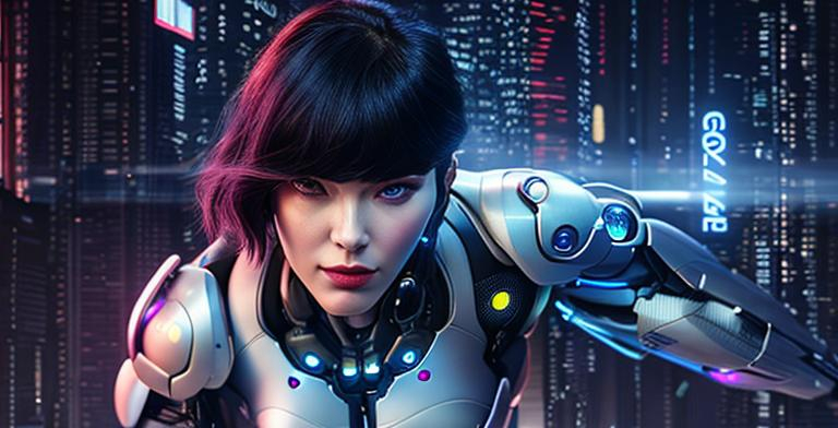 real life photo, a female cyborg, ghost in the shell... | OpenArt