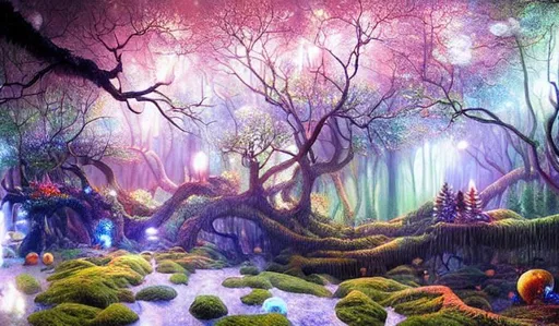 Enlightenment Forest. Bioluminescent. By Jacek yerka...