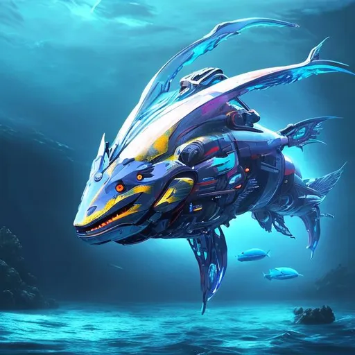 Create an image of a futuristic robotic fish with sl... | OpenArt
