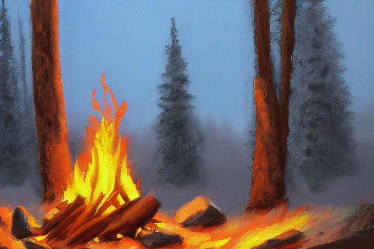 one campfire by bob ross | OpenArt