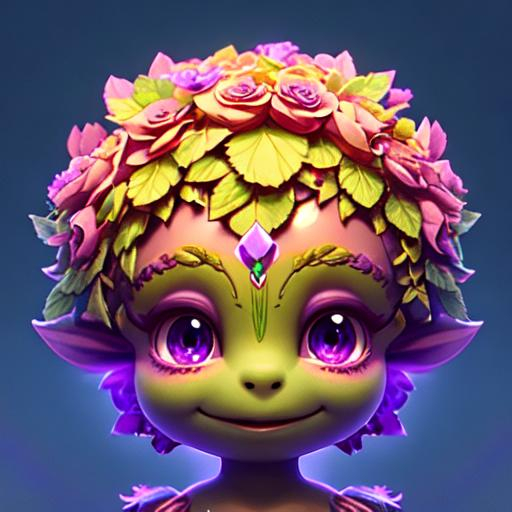 Cute Ethereal Anthropomorphic Roses leaf Groot chara... | OpenArt