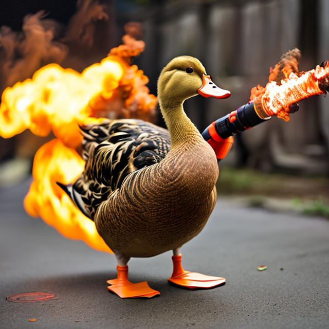 Duck with a flamethrower
