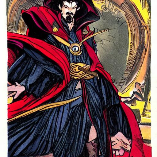 doctor strange with medieval witch costume and witch... | OpenArt