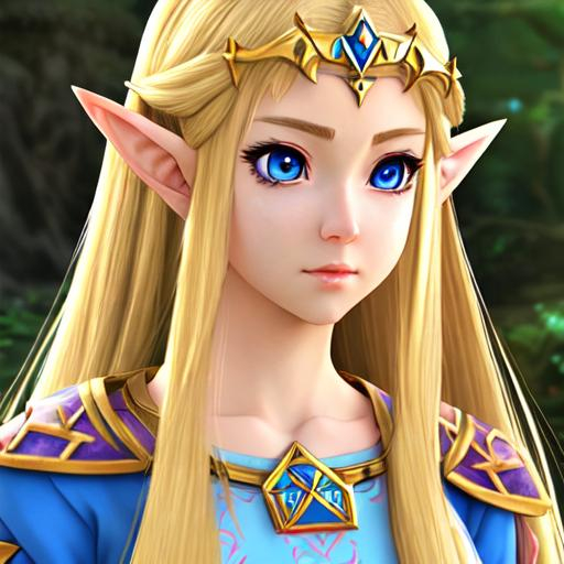 Princess Zelda, anime eyes, hyper realistic, beautif... | OpenArt