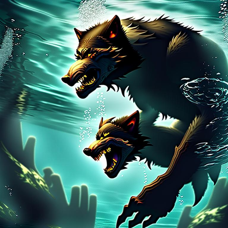 Werewolf swimming underwater | OpenArt
