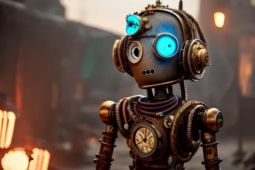 A mechanical steampunk Robbie the robot 8k | OpenArt