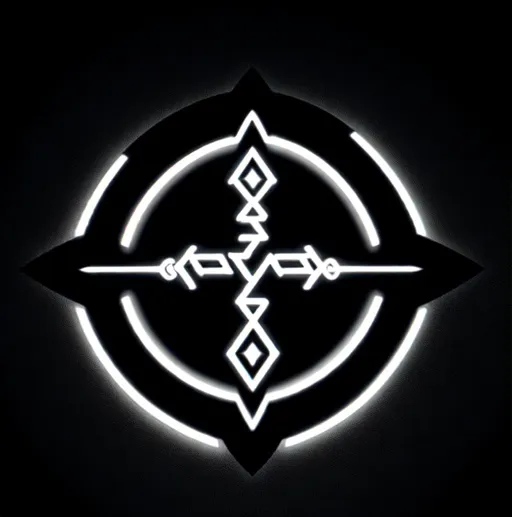 black and white, text, magic rune. clean lines, HD,...