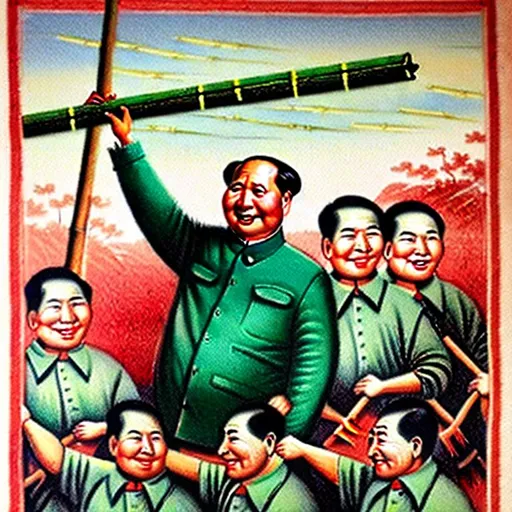 1960s Chinese propaganda poster of a smiling Mao Zed... | OpenArt